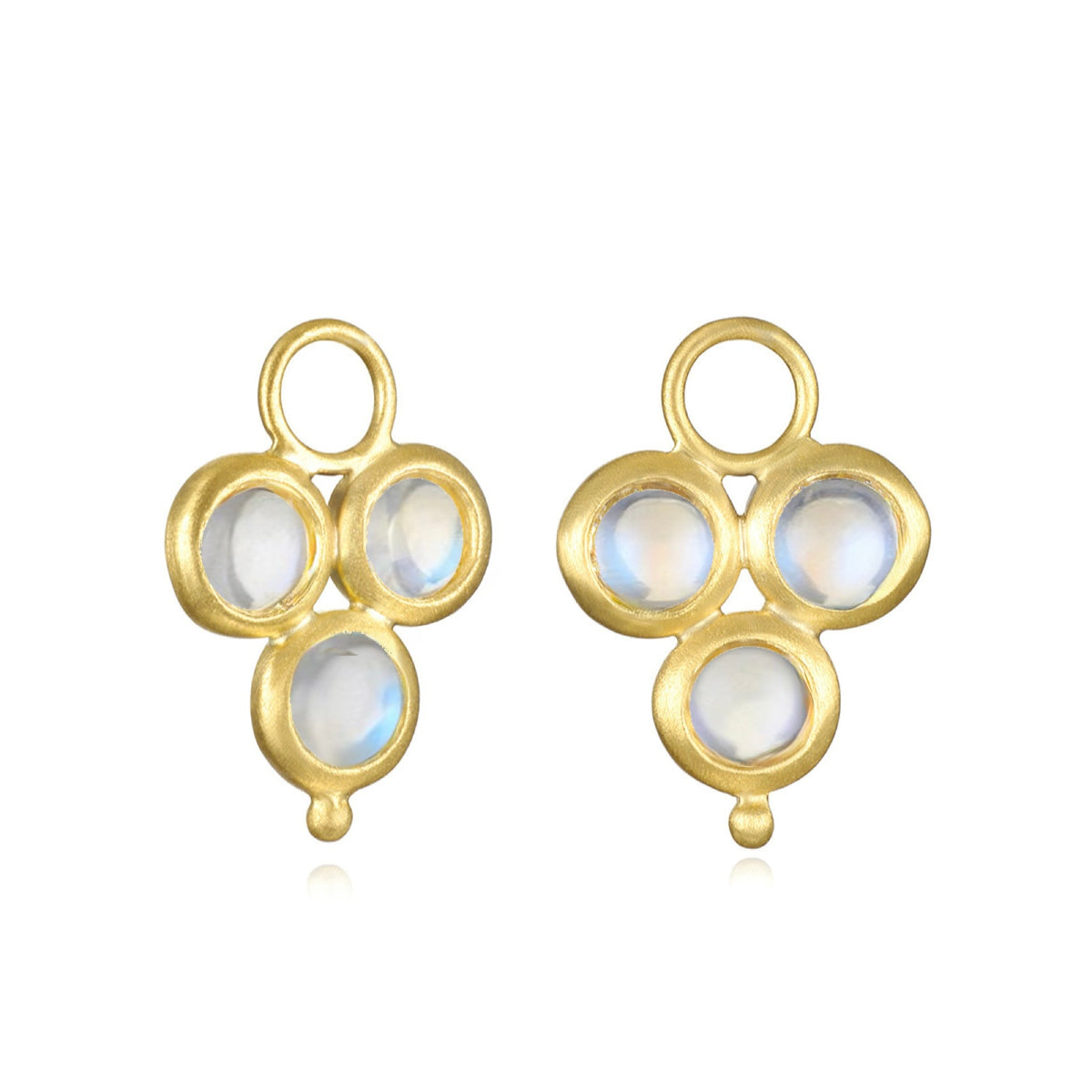 18 Karat Gold Blue Ceylon Moonstone Trio Drops – Faye Kim Designs