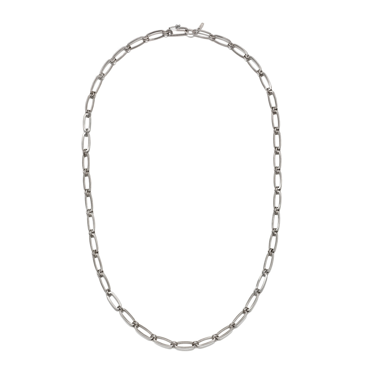 Platinum Planished Paperclip Round Link Chain – Faye Kim Designs
