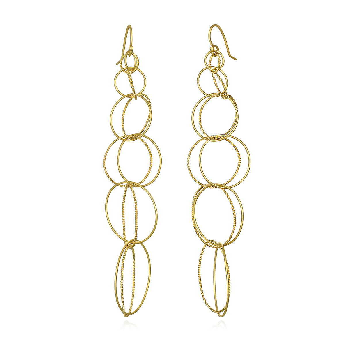 18 Karat Gold Extra Long Double Loop Twist Earrings – Faye Kim Designs